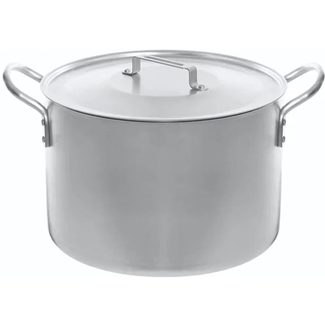 Котел алюминиевый 30л с крышкой, прочный и легкий, для приготовления пищи