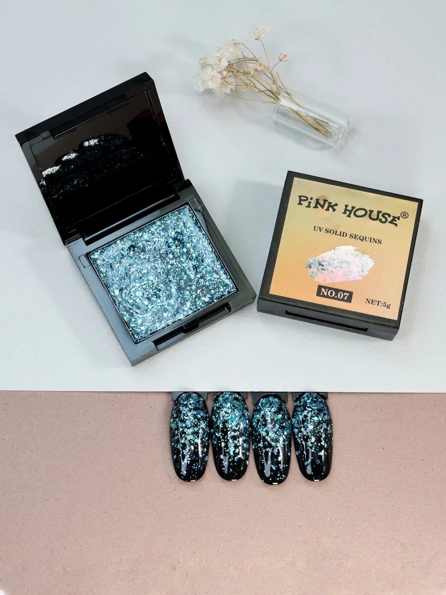 Гель-блестки палетка для ногтей