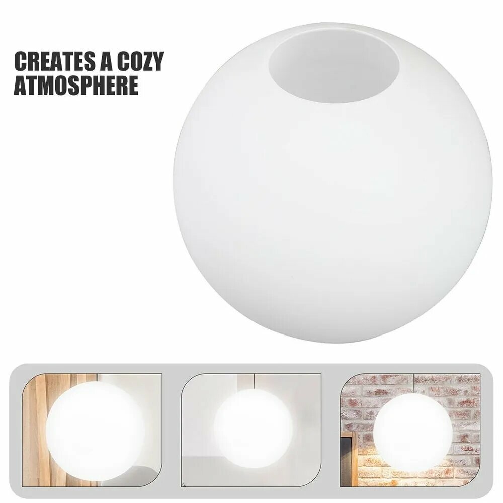 Стеклянный Шарообразный Плафон Для Люстры, Молочный Белый, 12X12 СМ, Прозрачное Рассеивание Света, 1 Шт