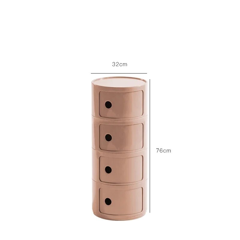 Прикроватная тумбочка 4F "pale pink", круглая, бежевый, пластик