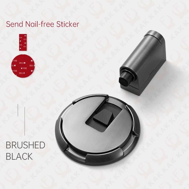 Магнитный дверной стопор KAK Brushed Black