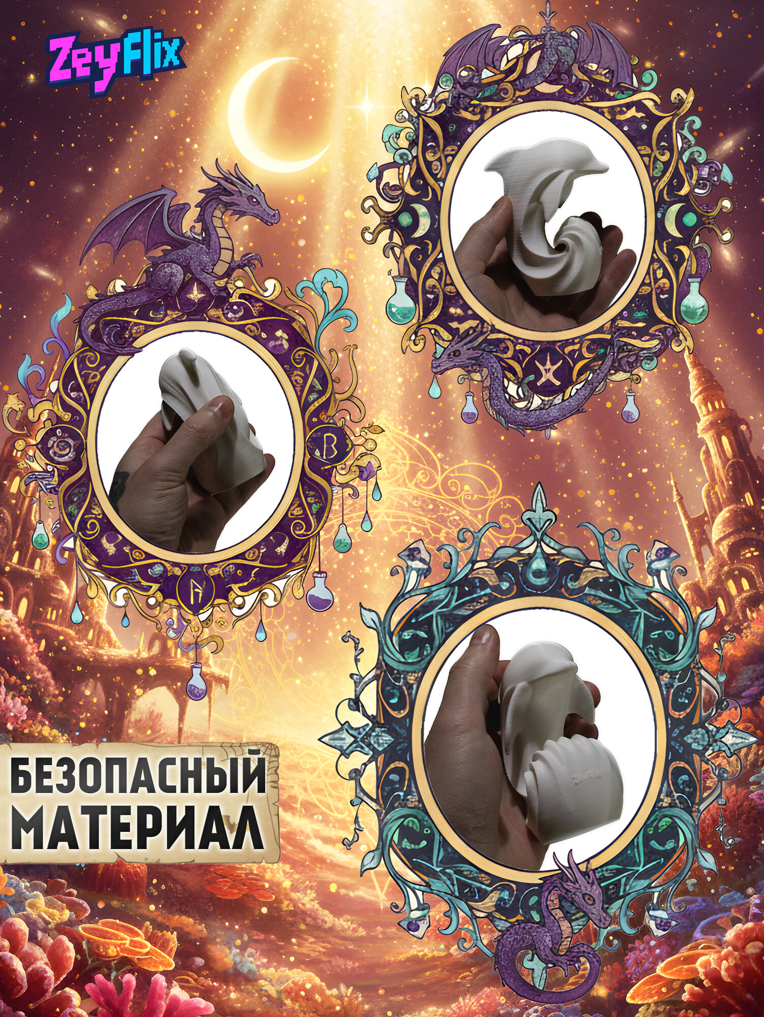 Статуэтка ZeyFlix "Сенсор - Хранитель Космического Вихря", пластик, 10х8,2х8,2 см, белая — фото 1