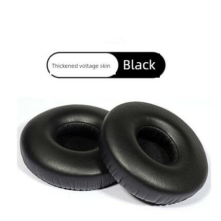 Утолщенные черные кожаные накладки Voltage для наушников AKG Y50/Y55/Y50BT/Y55DJ/K67/K618/K619 (1 пара)