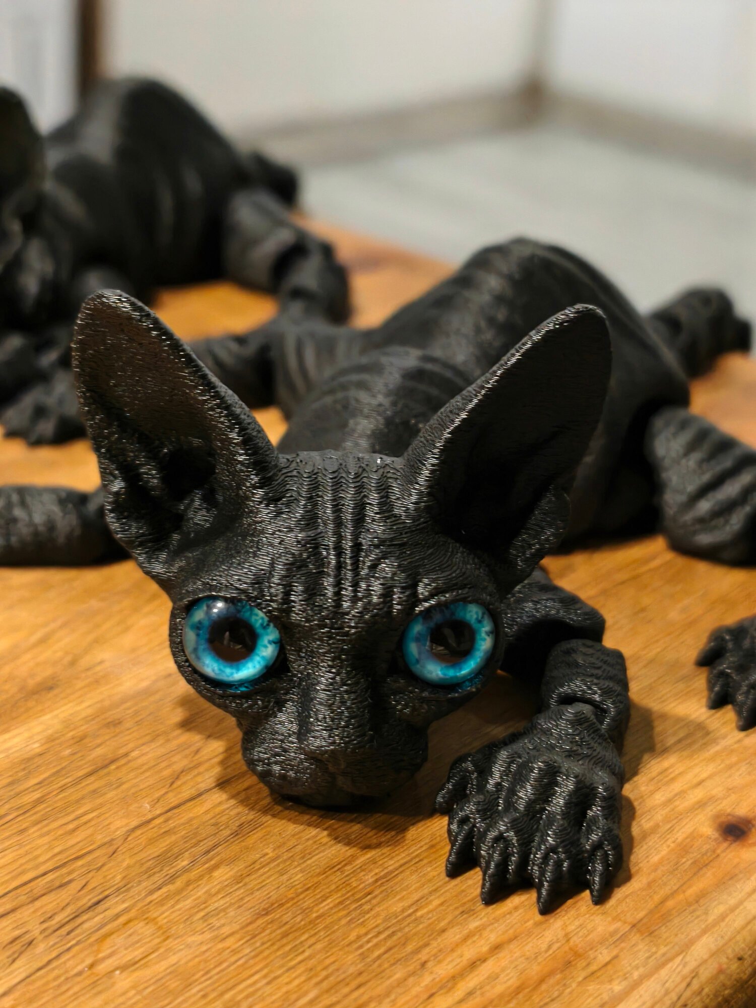 Кот Сфинкс подвижный 3D, большой 34 см, антистресс игрушка + подарок