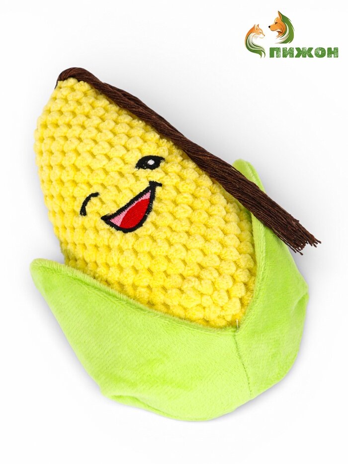 Мягкая игрушка для собак «Кукуруза», 18 см, с пищалкой, жёлтая
