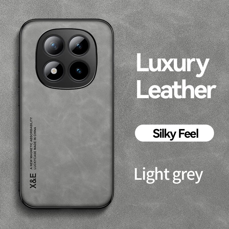 Чехол KEYSION класса люкс из искусственной кожи в стиле Серый, Светло-серый, for Redmi Note 15 5G