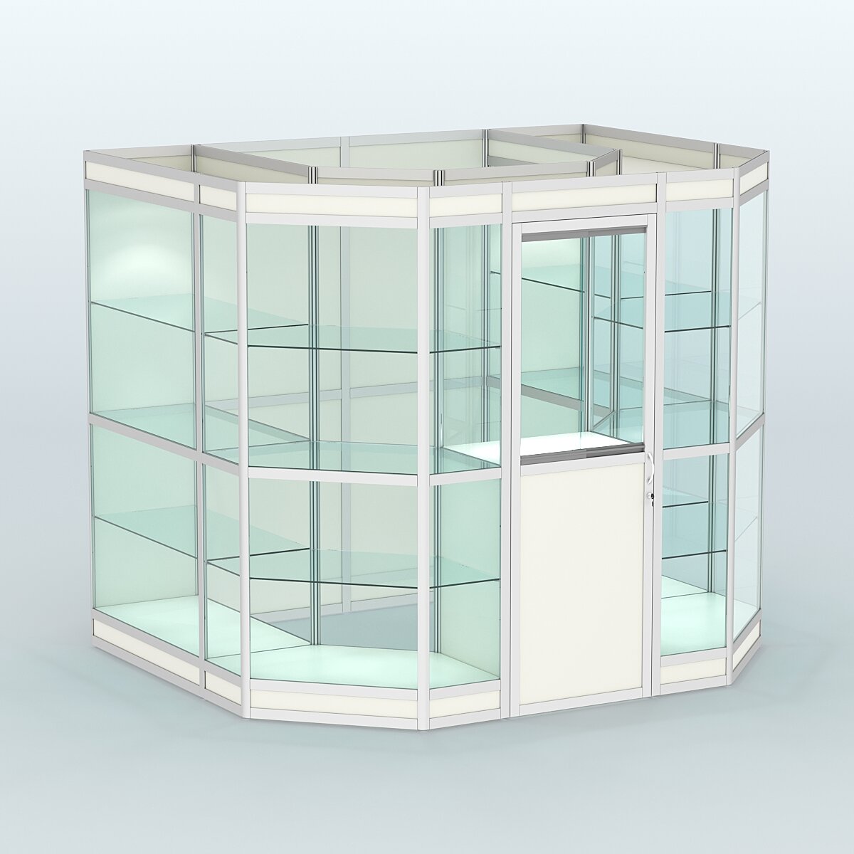 Павильон из профиля пристенный №7в (4,32 кв. м), Белый