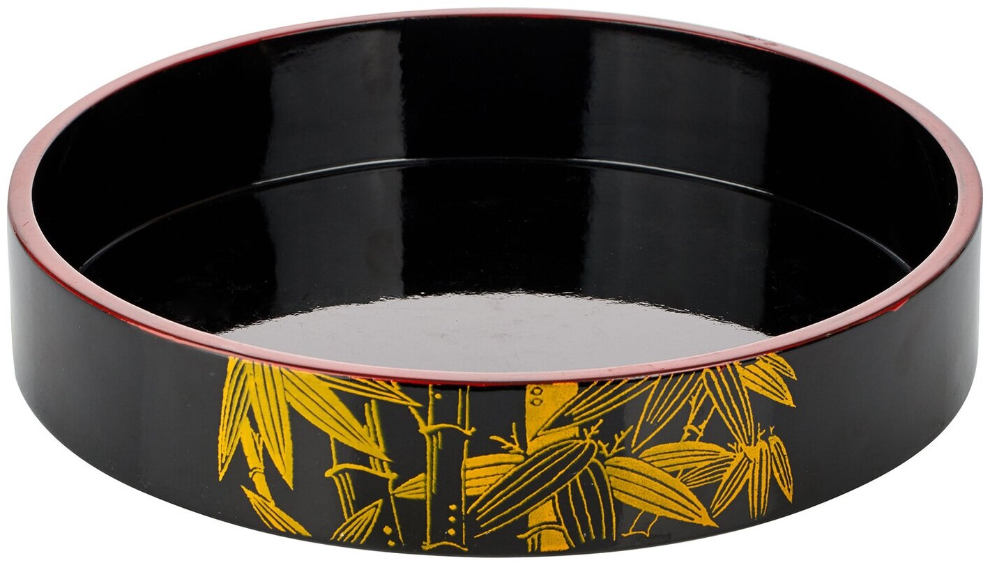 Блюдо-барабан для суши Prohotel 210х210х50мм, сосна, черный