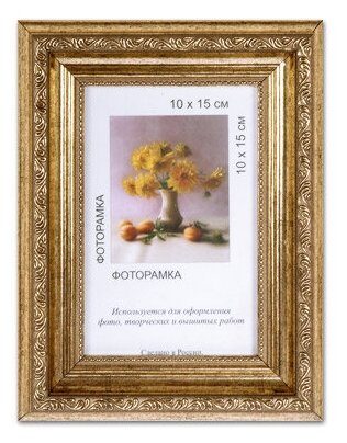 Gamma МРП-04 рамка для фото 10x15 см из пластика с оргстеклом №03 под серебро