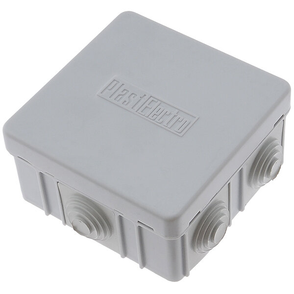 Коробка РЕ120008 распаечная пластиковая с сальниками 85х85х40мм IP54 серая (Пласт Электро) (8 шт. в комплекте)