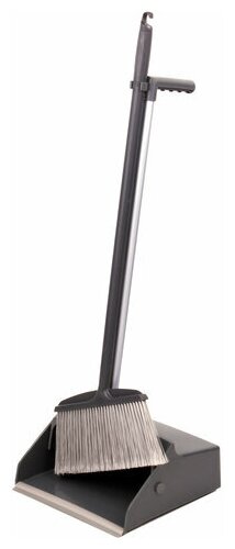 Совок для мусора закрывающийся + щетка, на рукоятках по 80 см (помещение/улица) LAIMA PROFESSIONAL, 606663