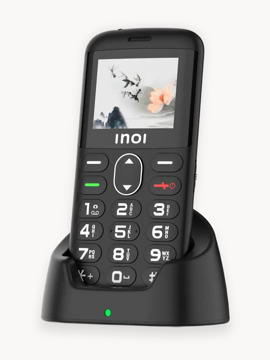 Мобильный телефон INOI 148 Senior 4G, с зарядной станцией, черный