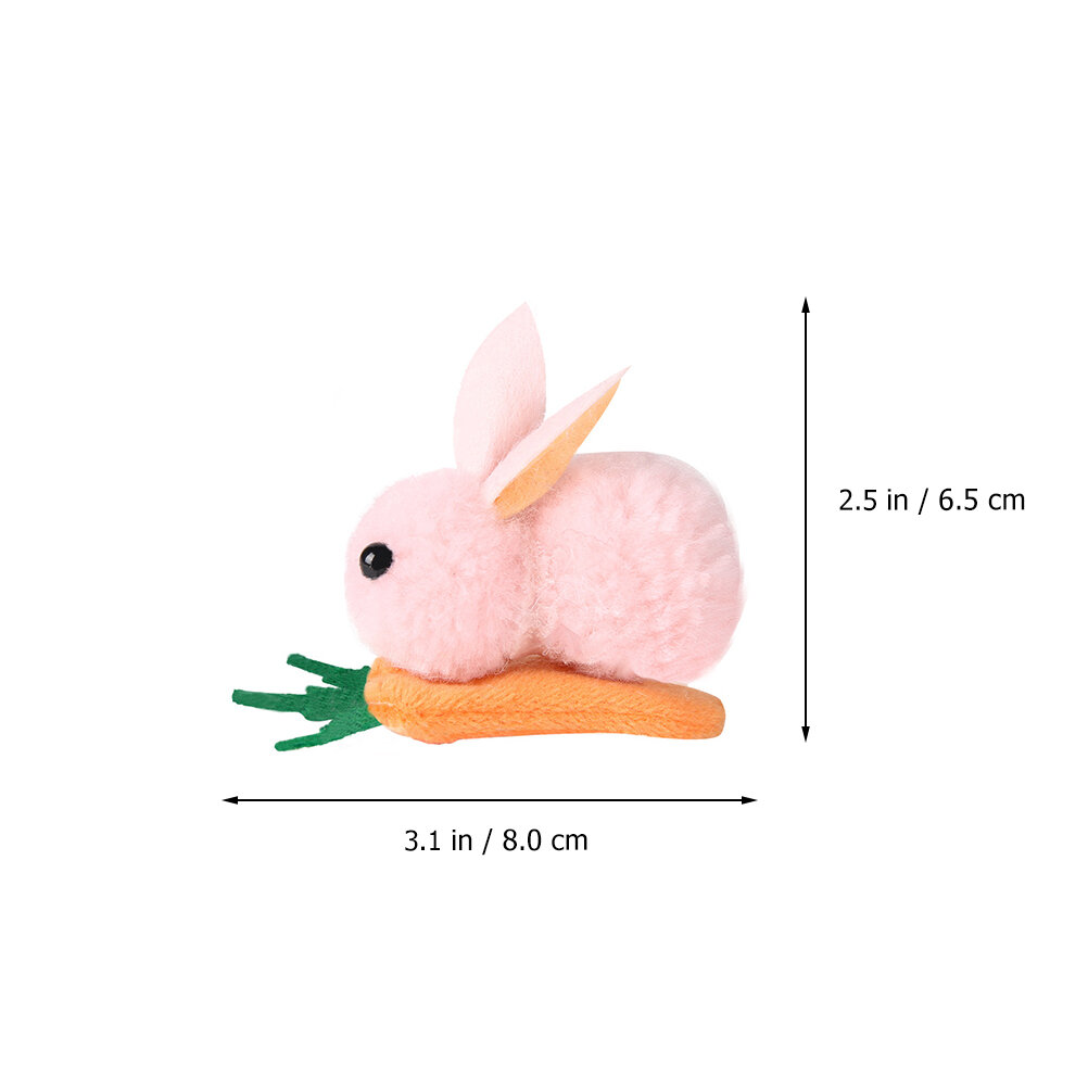2pcs Яркие Розовые Заколки С Кроликом И Морковью Для Волос 8.00X6.50X4.00CM