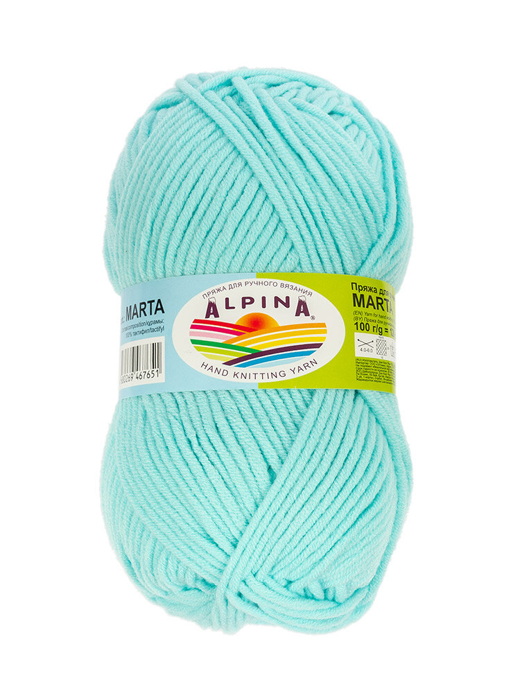 Пряжа ALPINA "MARTA" 100% тактифил 100 г 120 м №009 св. бирюзовый