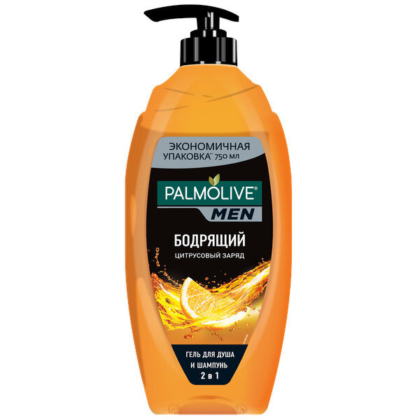 Palmolive Гель для душа For Men Цитрусовый заряд, Бодрящий, 750 мл/