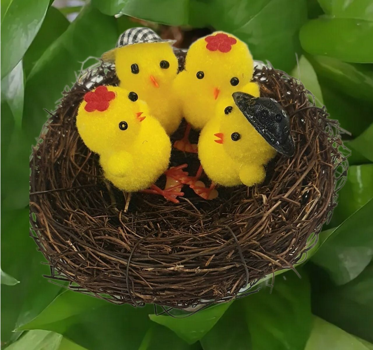 Заготовки для творчества гнездо диаметр 13см, цыплята 5,5 см