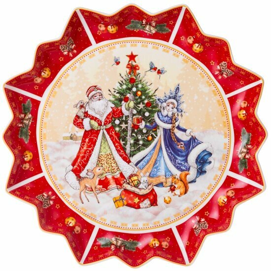 Блюдо Lefard "дед мороз и снегурочка" 38 см.