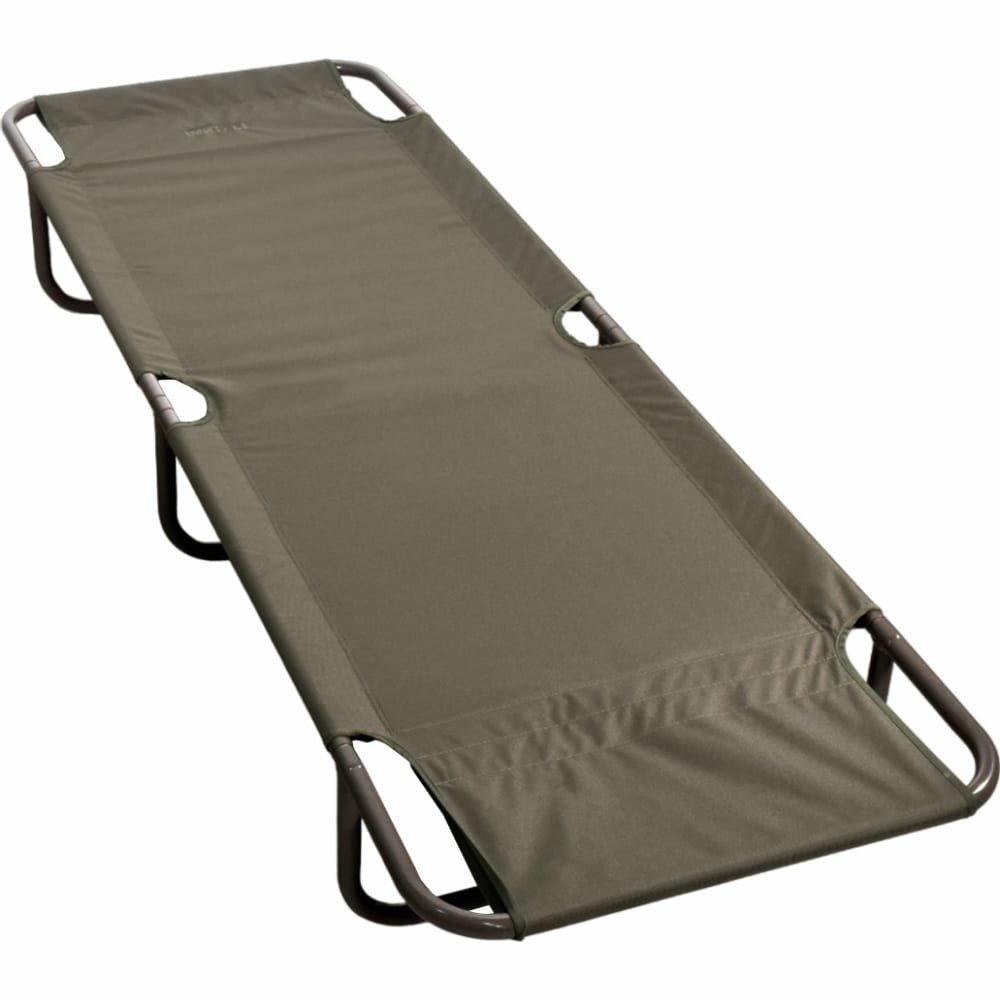 Раскладушка митек туристическая, металлическая труба, основание из ткани Рип‑стоп, цвет хаки