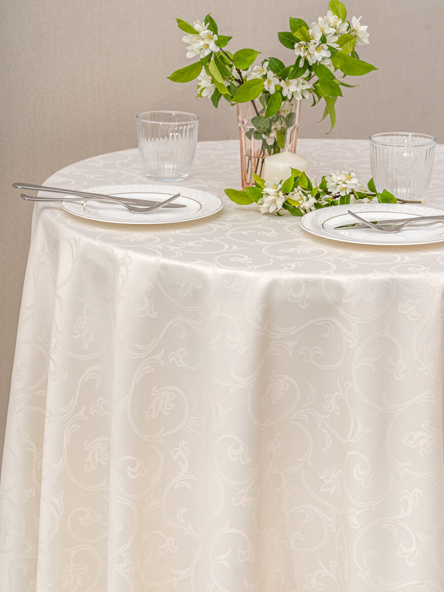 Скатерть моготекс 280х150, овальная на праздник хлопковая грязеотталкивающая водоотталкивающая