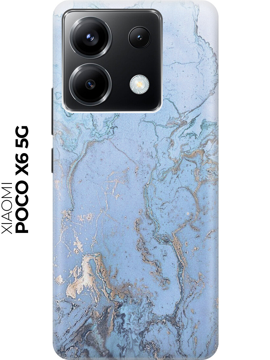 Силиконовый чехол на Xiaomi Redmi Note 13 Pro 5G / Poco X6 5G / Сяоми Редми Ноут 13 Про 5г / Поко Х6 5г с рисунком "Голубой мрамор"