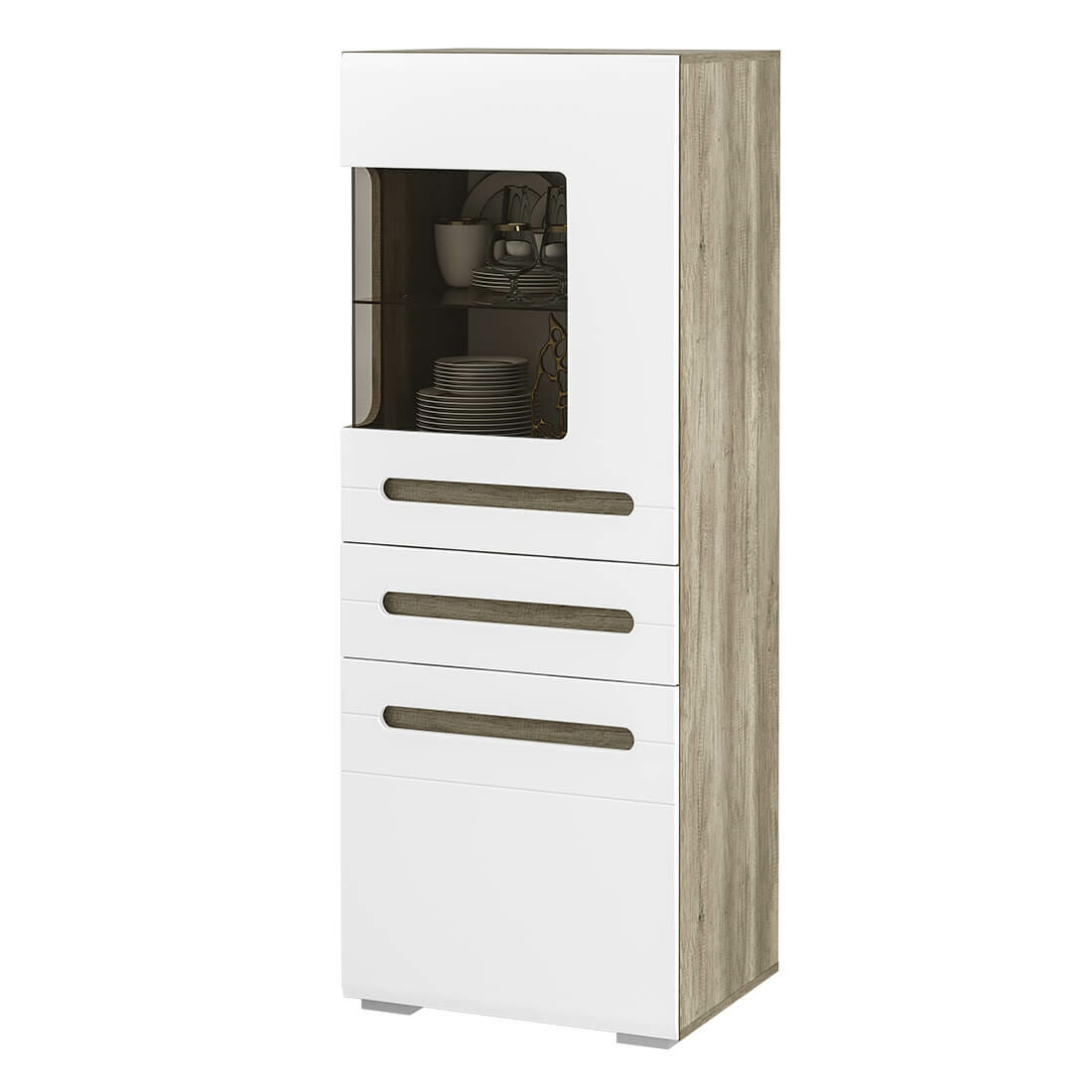 Шкаф распашной "Наоми" ШК-24,602x1600x460мм, дуб каньон, белый глянец