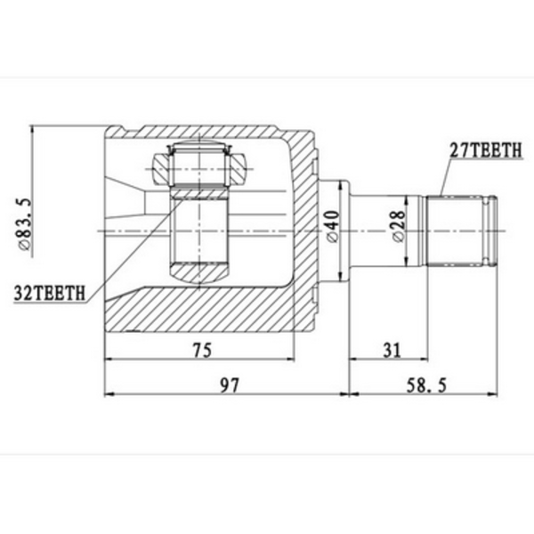 ZIKMAR Z87903R шрус внутренний Honda (Хонда) Accord (Аккорд) cl (02--08), - r