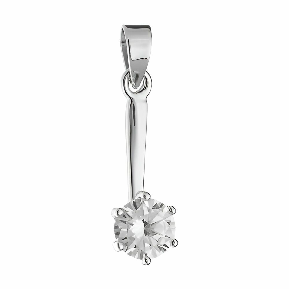 Подвеска, серебро, 925 проба, родирование, фианит