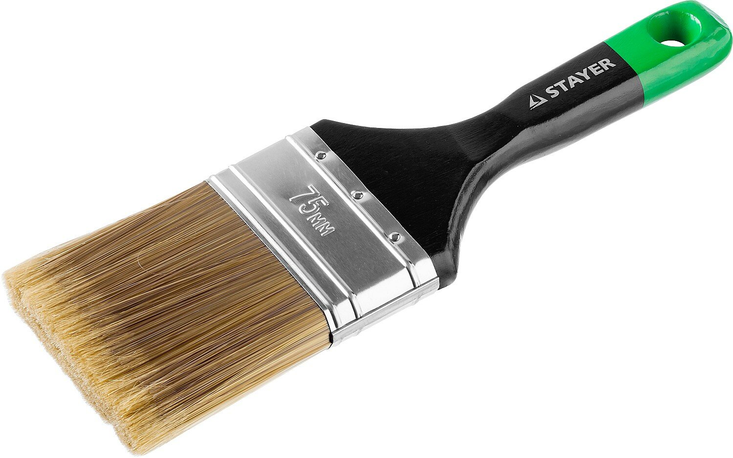 Плоская кисть STAYER UNIVERSAL-ARTEX 75мм, искусственная щетина, деревянная ручка 0106-075