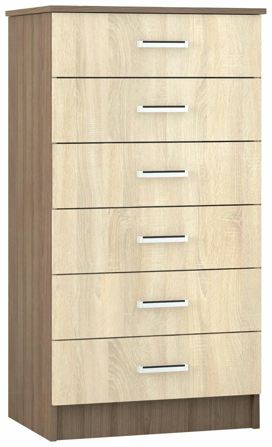 Комод Катрин 4 Хай Ясень Шимо/Дуб Сонома, 62х116х43 см.