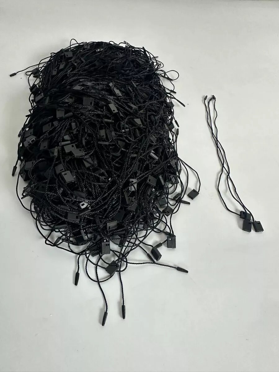 Биркодержатели веревочные 1000 штук черный