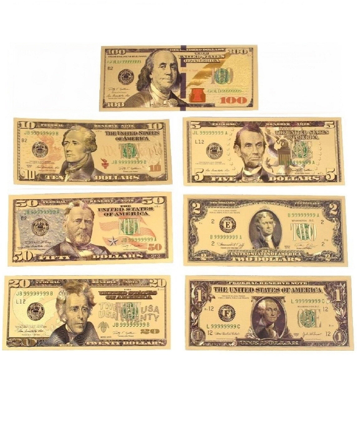 Доллары позолоченные сувенирные