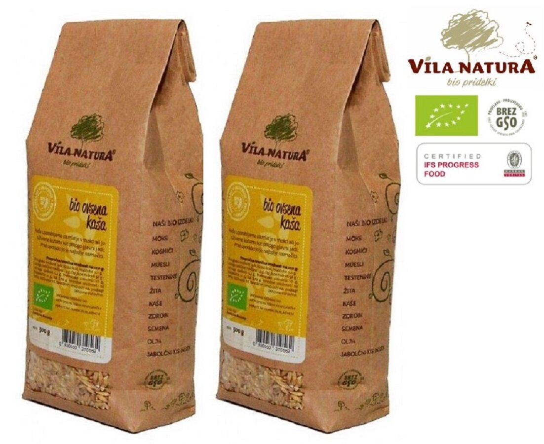 Крупа овсяная (овес голозерный) био Vila Natura Словения 2х500г