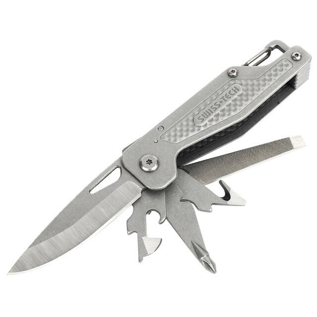 SWISS+TECH мультитул нож 13-в-1 сталькомпактный многофункциональный инструмент