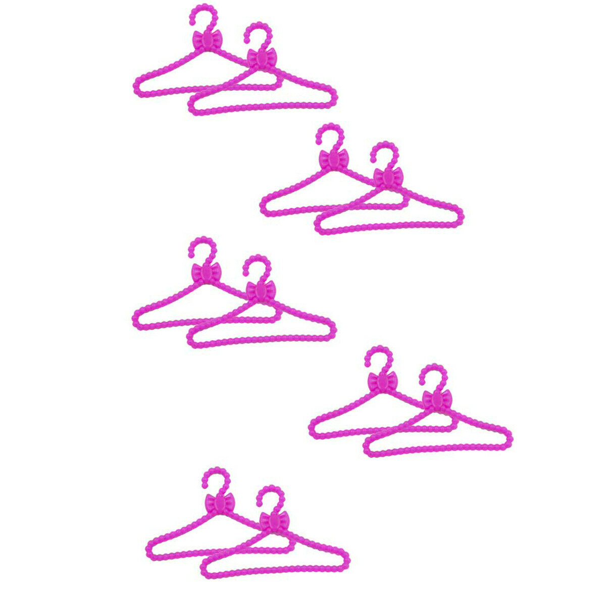 Набор вешалок для Барби и кукол ростом 12-30 см (малиновый)