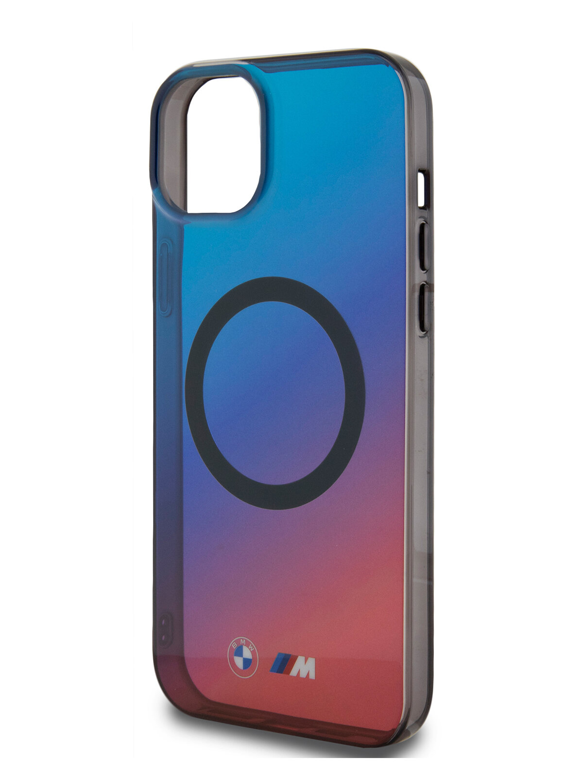 BMW для iPhone 15 Plus чехол M-Collection PC/TPU Gradient Hard Blue/Red (MagSafe)