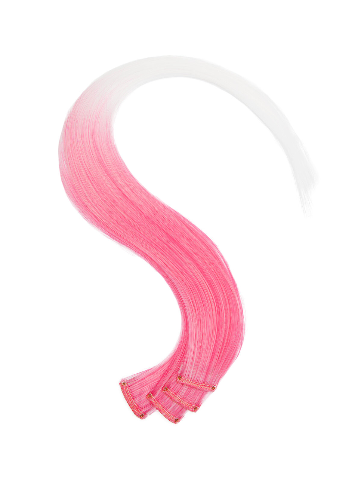Hairshop Декоративные пряди на заколке синтетические набор (4 шт) К24/600 (Розовый/Белый)