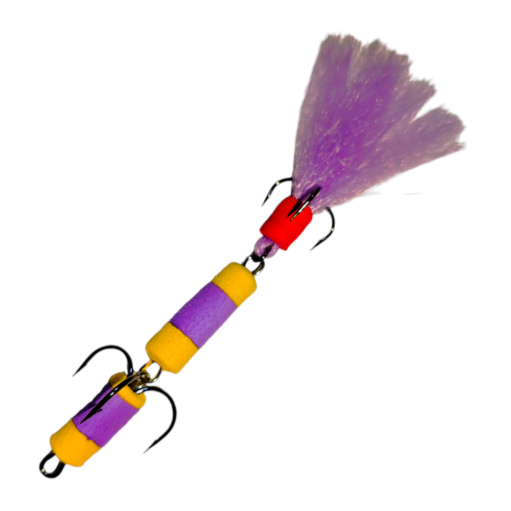 Мандула для рыбалки классика 80 мм. желтый/фиолетовый