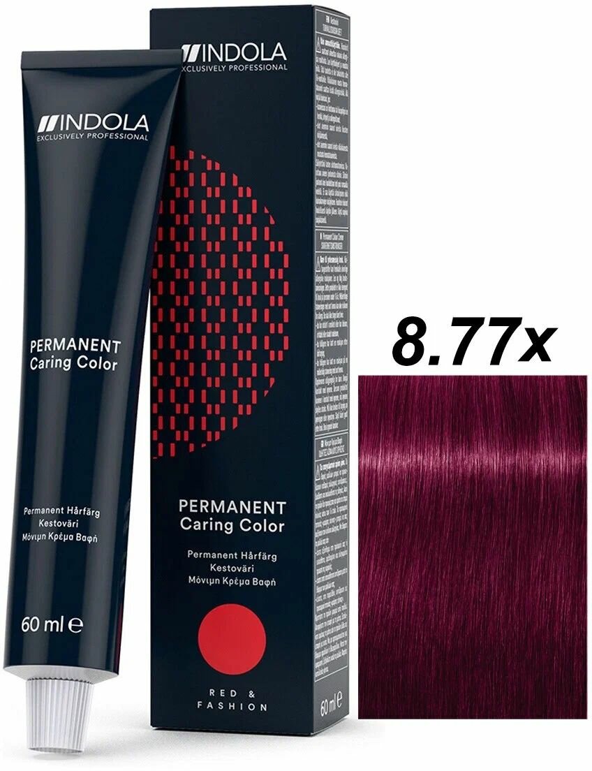 Indola Red and Fashion 8.77x Светлый русый фиолетовый экстра Стойкая крем-краска для волос 60 мл