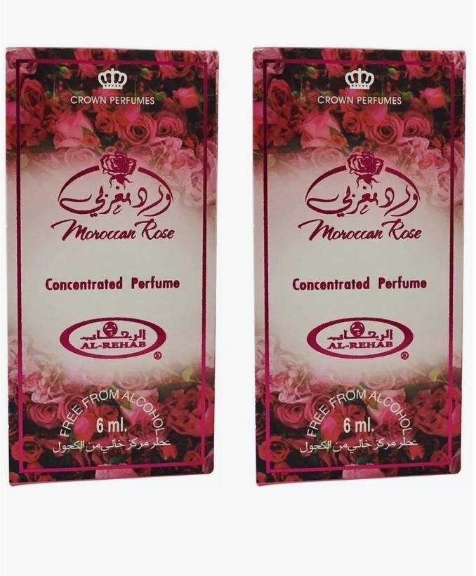 Арабские масляные духи Al Rehab Moroccan Rose,2 шт 6 мл.