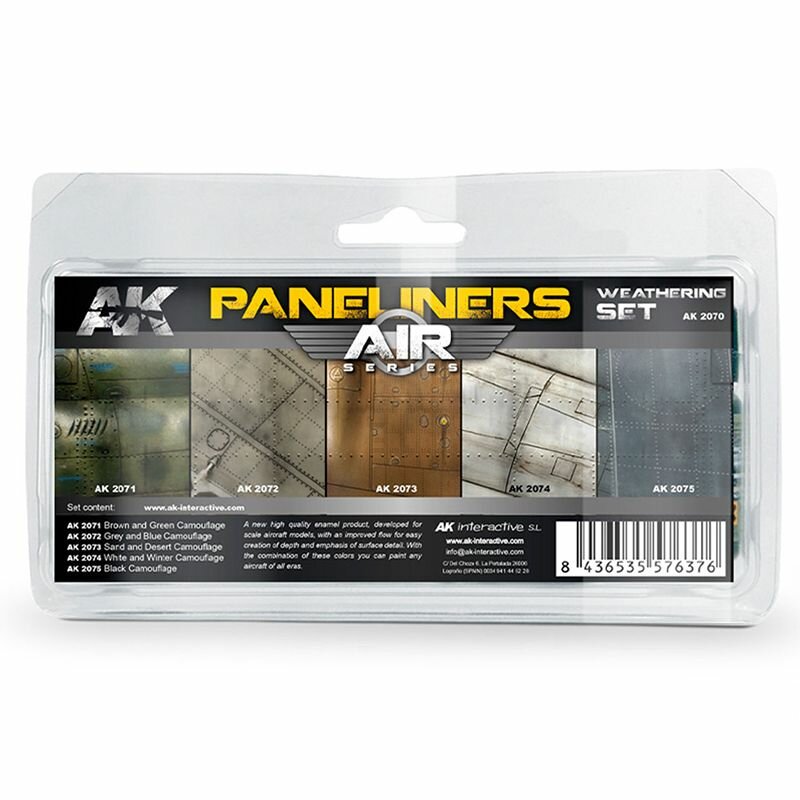Набор красок AK Interactive Paneliners Weathering Set Combo