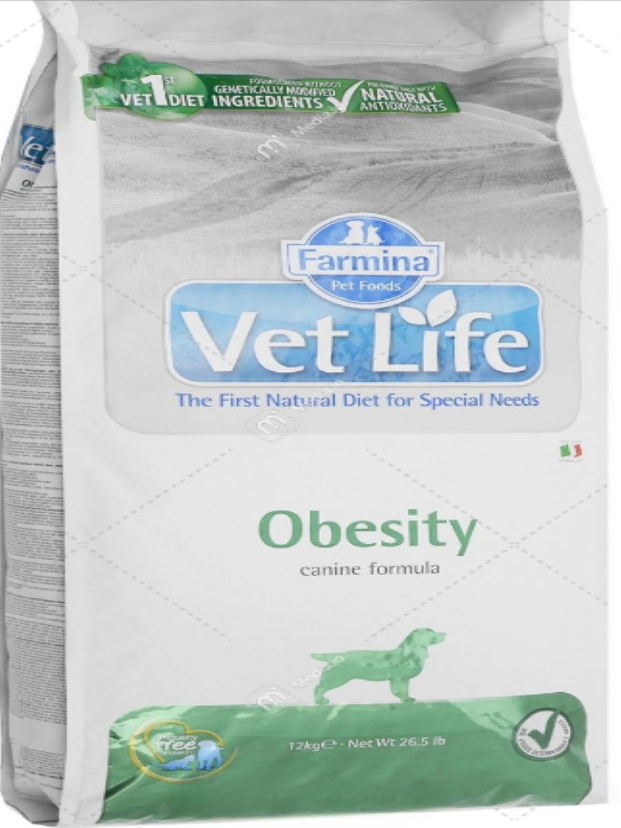 Farmina Корм сухой Vet Life Dog Obesity для взрослых собак при ожирении 12 кг