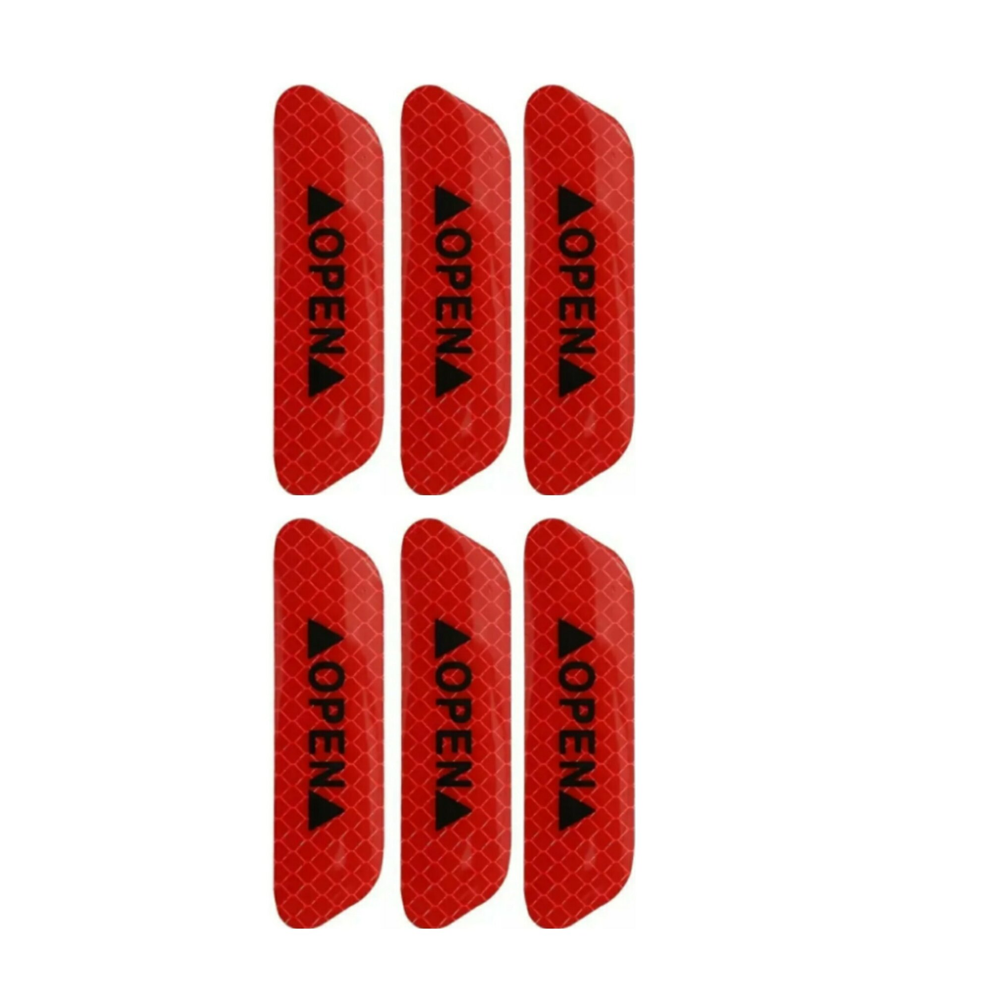 Неоновые светоотражающие наклейки OPEN размер 9.3 х 2.5 см, на дверь машины 4 шт. + 2шт. (багажник и капот)