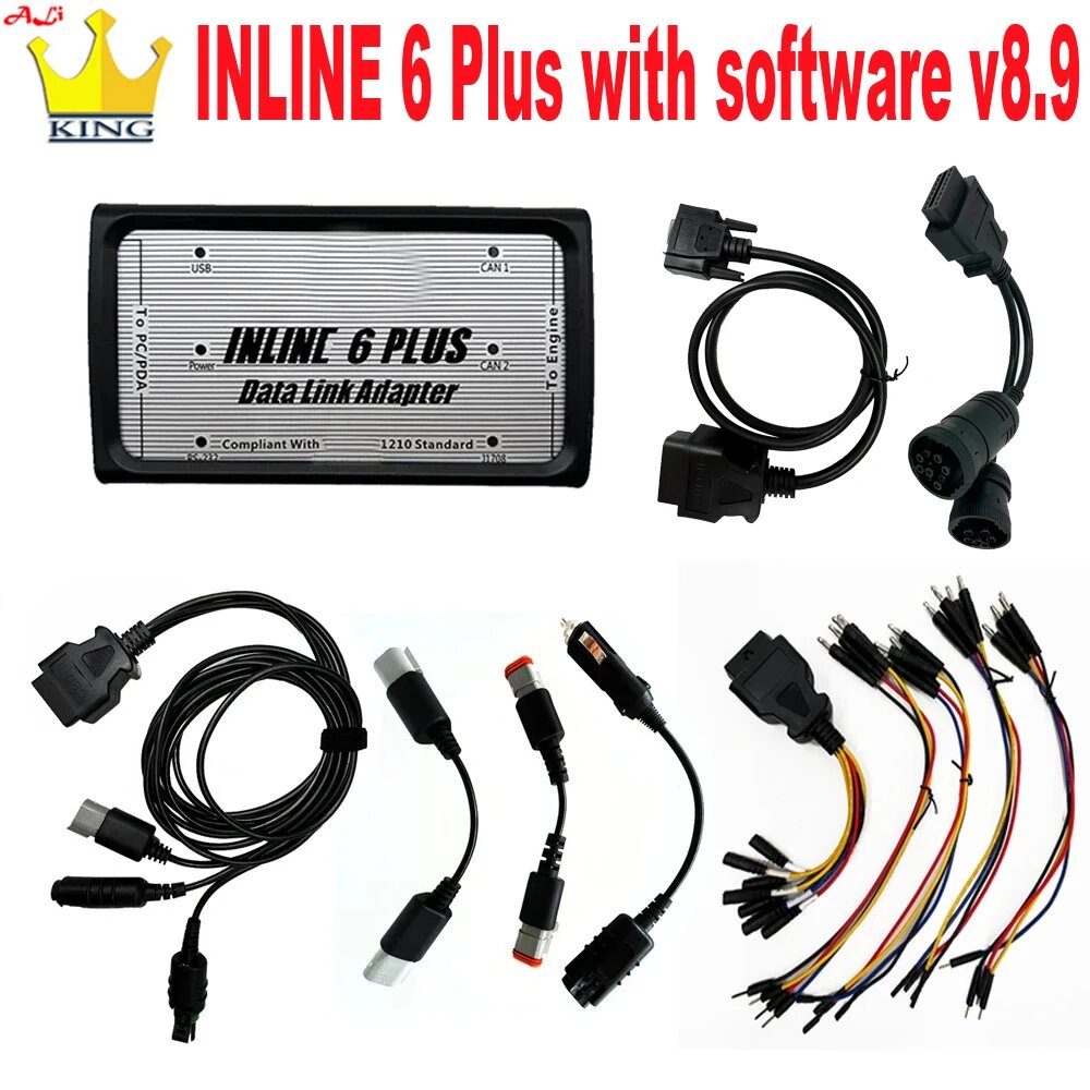 INLINE 6-PLUS Data Link для адаптера cOmmin Heavy Duty v8.7 insite INLINE OBD2 кабель сканер j1939 j1708 диагностические инструменты двигателя