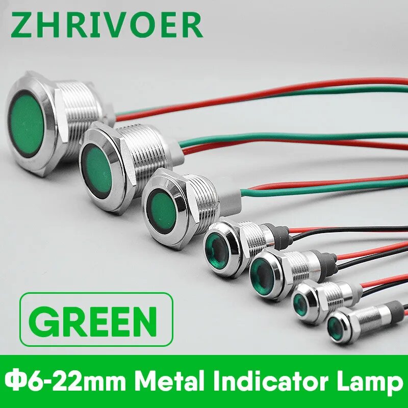 LED индикатор ZHRIVOER 6mm, белый, 3-6V