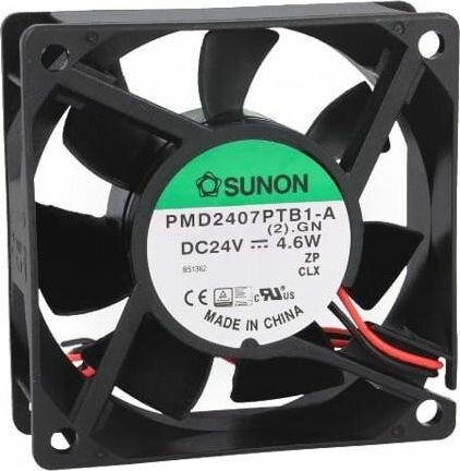 Вентилятор SUNON PMD2407PTB1-A (2). GN Вентилятор осевой 24В DC 70x70x25мм подшипник качения 83,25куб. м/ч 45дБА 24AWG 1шт