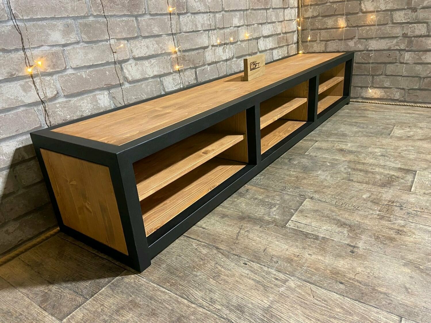 Тумба "EasyLOFT" в стиле лофт EasyLOFT под телевизор, в гостиную, для дома и офиса, 200х40х35 см.
