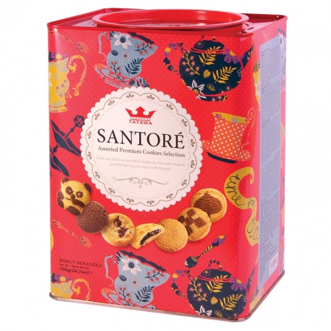 Печенье Tatawa "Санторэ" (Santore) ассорти /жесть/ 700гр