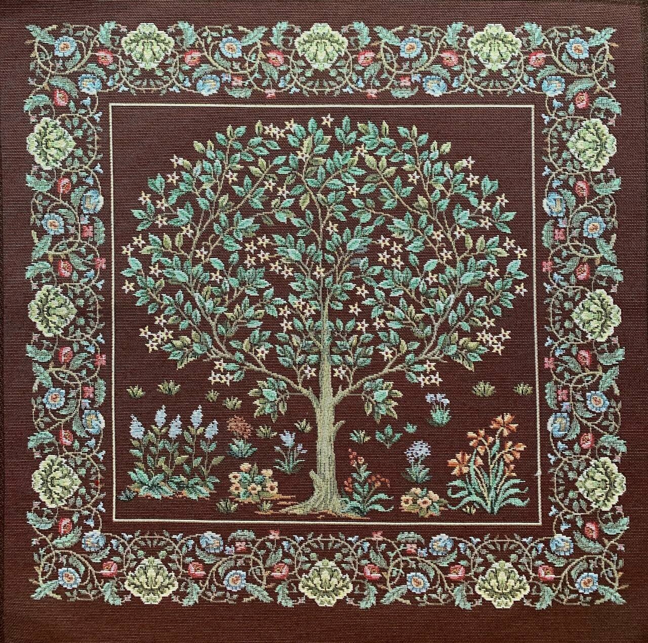 Гобелен, гобелен без рамы 45х45 см / "Древо. Махагон 2" У. Моррис