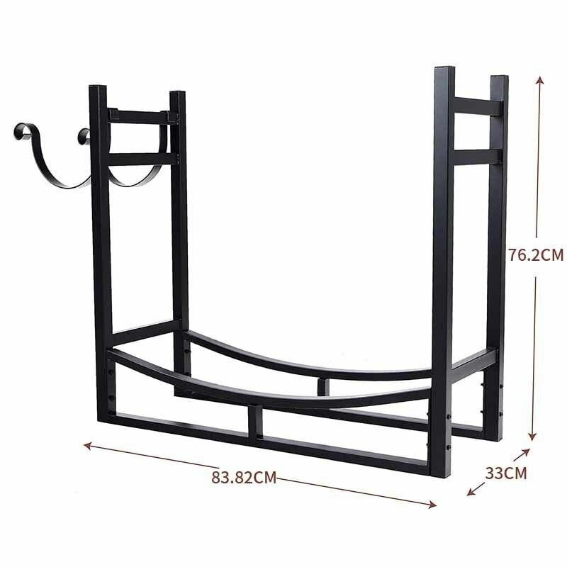 Дровница лофт с каминным набором из металла, для камина, печи и бани, подставка для дров