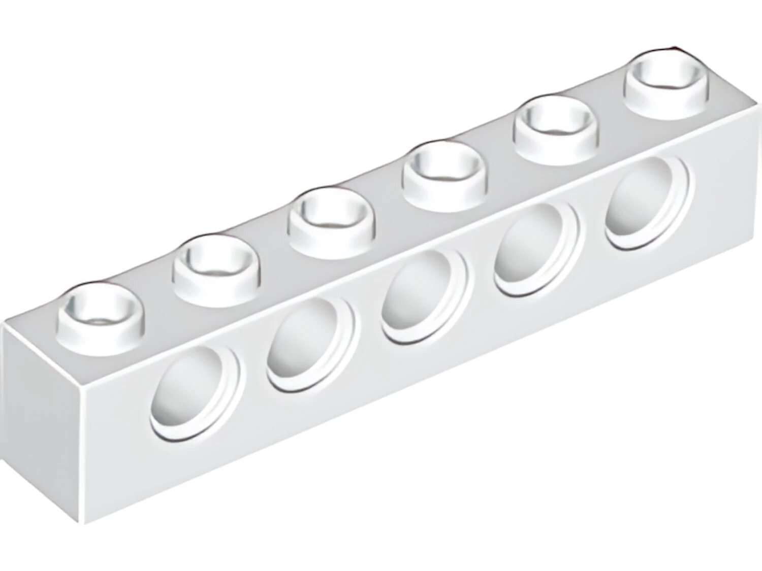 Деталь LEGO Technic, Brick 1 x 6 with Holes 3894 White N